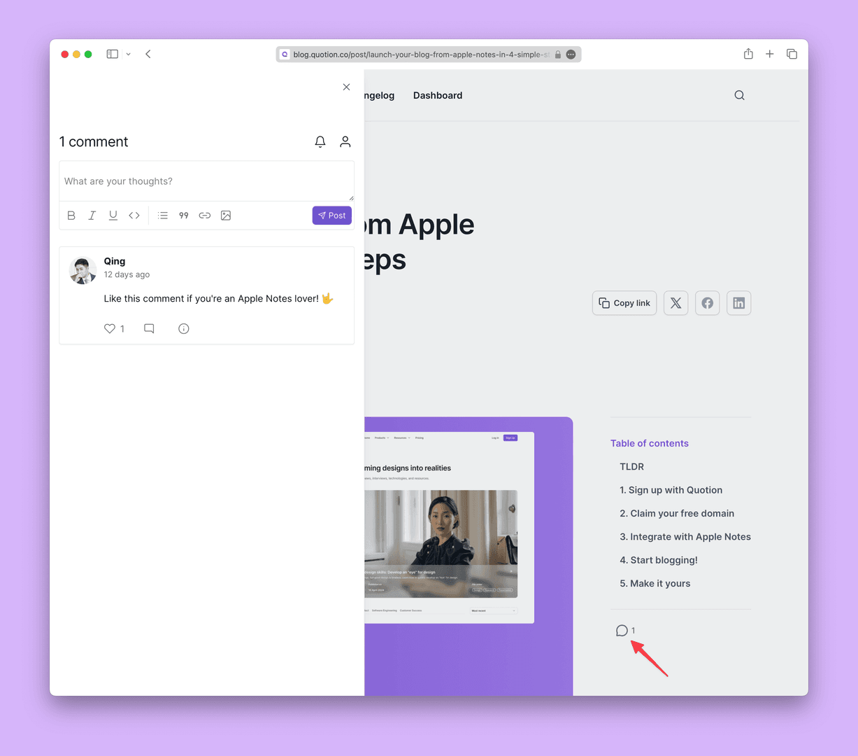 Introducing comment widgets